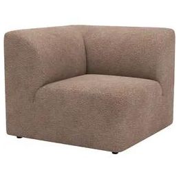 Sofa-Eckelement LeGer Home by Lena Gercke "Floria" Polsterelemente Gr. Bouclé recycelt, Arm links, braun (light brown) modulares Sofa, in trendigen Farben, mit Komfortschaum-Polsterung