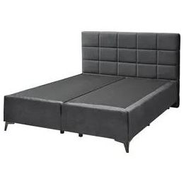 Boxspringbett ED EXCITING DESIGN "Navarra" Komplettbetten Gr. Microvelours ohne Matratze, ohne Topper, Liegefläche B/L: 180cm x 200cm, kein Härtegrad / ohne Matratze, schwarz wahlweise mit Matratze