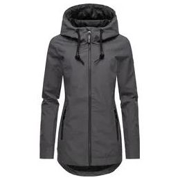 Outdoorjacke Ragwear "Zuzka" Gr. XXL (44), grau (stahlgrau) Damen Jacken stylische Übergangsjacke mit großer Kapuze