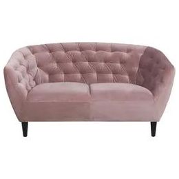 2-Sitzer ACTONA GROUP "Ria Sofa, Couch, Doppelsofa, Loveseat" Sofas Gr. B/H/T: 150cm x 78cm x 84cm, Microvelours, rosa (rose) Samtstoff, Massivholz-Beine, Taschenfederkern, Tufting, mit Armlehnen