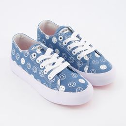 TK Maxx Blau-weiße Sneaker mit Smiley-Muster