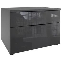 Nachtkommode wimex "Level36 black C by fresh to go" Sideboards Gr. B/H/T: 54cm x 39cm x 41cm, 2 St., grau (graphit/ glas grey) mit Glaselementen auf der Front, soft-close Funktion, 54cm breit