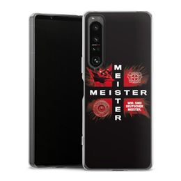 DeinDesign Handyhülle Bayer 04 Leverkusen Meister Offizielles Lizenzprodukt, Sony Xperia 1 IV Silikon Hülle Bumper Case Handy Schutzhülle, weiß