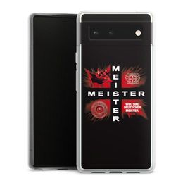 DeinDesign Handyhülle Bayer 04 Leverkusen Meister Offizielles Lizenzprodukt, Google Pixel 6 Silikon Hülle Bumper Case Handy Schutzhülle, weiß