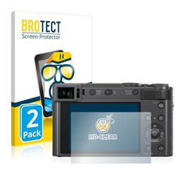 BROTECT Displayschutzfolie Schutzfolie für Panasonic Lumix DC-TZ200, 2 Stück, 2 Stück, Displayschutz Schutz Folie Klar Transparent, weiß