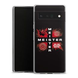 DeinDesign Handyhülle Bayer 04 Leverkusen Meister Offizielles Lizenzprodukt, Google Pixel 6 Pro Silikon Hülle Bumper Case Handy Schutzhülle, weiß