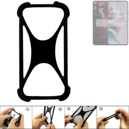 K-S-Trade Handyhülle für Oppo F25 Pro 5G, Handy-Hülle Schutz-Hülle Silikon Bumper TPU Softcase Smartphone, schwarz