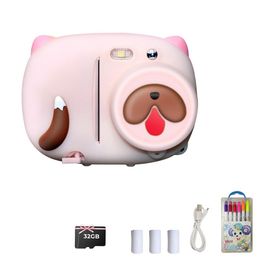 HT Kinderkamera (24 MP, WLAN (Wi-Fi), mit eingebautem Thermodrucker), rosa, Rosa