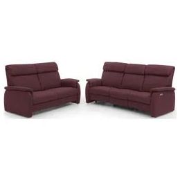 2-Sitzer Home Affaire "Turin auch mit Easy care-Bezug: leicht Wasser zu reinigen" Sofas Gr. B/H/T: 156 cm x 107 cm x 97 cm, Struktur weich, rot (bordeaux) mit hochwertigem Federkern, hoher Rücken bietet besonderen Komfort