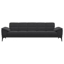 3,5-Sitzer FLEXLUX "Viale, Megasofa, superbequemer Sitzkomfort durch Kaltschaum im Sitz" Sofas Gr. B/H/T: 246cm x 99cm x 74cm, Lederoptik, schwarz (gorilla black) aufwendige Detailverarbeitung, aktuelle Formensprache und Optik