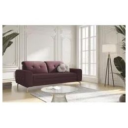 Sit & More 2,5-Sitzer SIT & MORE "Orient 4 V" Sofas Gr. B/H/T: 196cm x 80cm x 101cm, Soft clean, mit Kopfteilverstellung-ohne VZS motorisch, rot (bordeaux) inkl. 2 Zierkissen und Strass-Stein an Rücken- Armlehnen