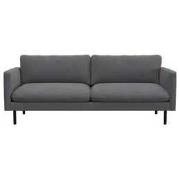 3,5-Sitzer FLEXLUX "Bolzano, Megasofa, aktuelles Design" Sofas Gr. B/H/T: 207cm x 61cm x 90cm, Lederoptik, grau (elephant grey) sehr bequem durch Kaltschaum, im Sitz, lose Sitz -& Rückenkissen