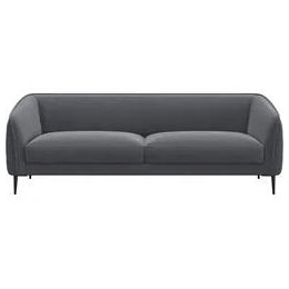 3-Sitzer FLEXLUX "Belle Designsofa, Couch, bequem durch Kaltschaum im Sitz" Sofas Gr. B/H/T: 218cm x 74cm x 89cm, Velvet, grau (soft grey) Skandinavisches Design, In hochwertiger Verarbeitung