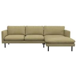 Ecksofa FLEXLUX "Bolzano" Sofas Gr. B/H/T: 261cm x 61cm x 165cm, Bouclé, Chaiselongue rechts, gelb (mustard yellow) Sitzaufbau mit Kaltschaum & Stahl-Wellen, loose Sitz -& Rückenkissen