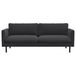 3,5-Sitzer FLEXLUX "Bolzano, Megasofa, aktuelles Design" Sofas Gr. B/H/T: 207cm x 61cm x 90cm, Lederoptik, schwarz (gorilla black) sehr bequem durch Kaltschaum, im Sitz, lose Sitz -& Rückenkissen