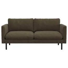 3-Sitzer FLEXLUX "Bolzano" Sofas Gr. B/H/T: 174 cm x 61 cm x 90 cm, Lederoptik, braun (camel brown) Sitzaufbau mit Kaltschaum & Stahl-Wellen, loose Sitz -& Rückenkissen