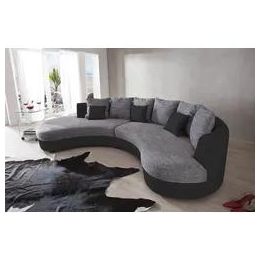 Ecksofa Inosign "Limoncello L-Form" Sofas Gr. B/H/T: 287cm x 76cm x 160cm, Microfaser-Struktur, Ottomane links, Ottomane links, grau (schwarz, weiß, grau) ergonomische Form