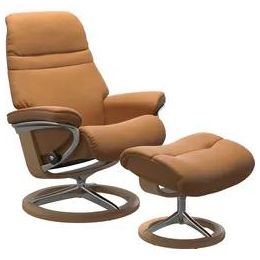 Relaxsessel stressless "Sunrise", braun (new caramel), Material Bezug, Ausführung Funktion, Maße B/H/T, Sessel, mit Signature Base, Größe M, Gestell Eiche