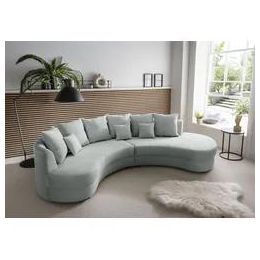 Ecksofa Inosign "Limoncello L-Form" Sofas Gr. B/H/T: 287cm x 76cm x 160cm, Cord, Ottomane rechts, Ottomane rechts, blau (aqua) ergonomische Form