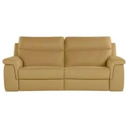 3-Sitzer NICOLETTI HOME "Alan" Sofas Gr. B/H/T: 210cm x 99cm x 94cm, Luxus-Microfaser Wildlederoptik, ohne Relaxfunktion, gelb (senf) Breite 210 cm, wahlweise mit Relaxfunktion