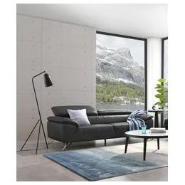 3-Sitzer NICOLETTI HOME Sofas Gr. B/H/T: 220cm x 72cm x 58cm, Leder TOUCH, schwarz (nero) Breite 220 cm, inklusive Kopfteilverstellung