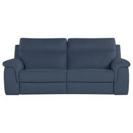 3-Sitzer NICOLETTI HOME "Alan" Sofas Gr. B/H/T: 210cm x 99cm x 94cm, Luxus-Microfaser Wildlederoptik, ohne Relaxfunktion, blau Breite 210 cm, wahlweise mit Relaxfunktion