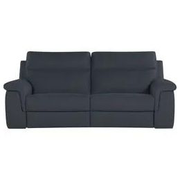 3-Sitzer NICOLETTI HOME "Alan" Sofas Gr. B/H/T: 210cm x 99cm x 94cm, NaturLEDER TORELLO, ohne Relaxfunktion, blau (dunkelblau) Breite 210 cm, wahlweise mit Relaxfunktion