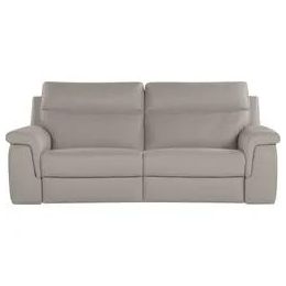 3-Sitzer NICOLETTI HOME "Alan" Sofas Gr. B/H/T: 210cm x 99cm x 94cm, Luxus-Microfaser Wildlederoptik, ohne Relaxfunktion, grau (lightgrau) Breite 210 cm, wahlweise mit Relaxfunktion