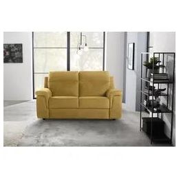 2-Sitzer NICOLETTI HOME "Alan" Sofas Gr. B/H/T: 175cm x 99cm x 94cm, Luxus-Microfaser Wildlederoptik, ohne Relaxfunktion, gelb (senf) Breite 175 cm, wahlweise mit Relaxfunktion