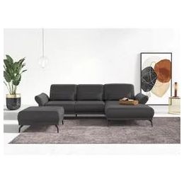 Ecksofa Inosign "Coco L-Form" Sofas Gr. B/H/T: 284 cm x 88 cm x 196 cm, Breitcord, mega-Recamiere rechts, mit Sitztiefenverstellung-mit Armteilverstellung-mit Kopfteilverstellung-mit Federkern, grau Sitztiefen-, Arm- und Kopfteilverstellung, Cord-Bezug, Fußhöhe 15 cm