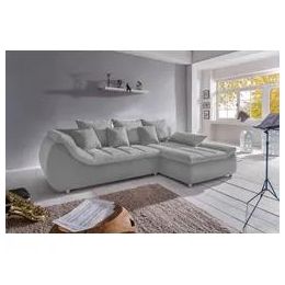 Ecksofa Inosign "Imola L-Form" Sofas Gr. B/H/T: 270cm x 90cm x 170cm, Struktur, Recamiere rechts, ohne Bettfunktion, grau wahlweise mit Bettfunktion