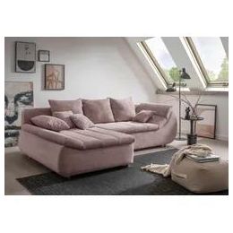 Ecksofa Inosign "Imola L-Form" Sofas Gr. B/H/T: 270cm x 90cm x 170cm, Cord, Recamiere links, ohne Bettfunktion, rosa wahlweise mit Bettfunktion