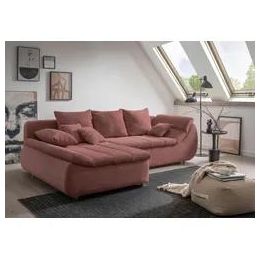 Ecksofa Inosign "Imola L-Form" Sofas Gr. B/H/T: 270cm x 90cm x 170cm, Cord, Recamiere links, mit Bettfunktion, rot (koralle, rot) wahlweise mit Bettfunktion