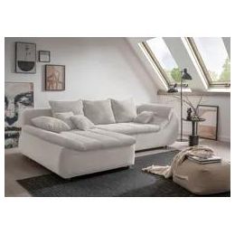 Ecksofa Inosign "Imola L-Form" Sofas Gr. B/H/T: 270cm x 90cm x 170cm, Cord, Recamiere links, ohne Bettfunktion, silberfarben (silber) wahlweise mit Bettfunktion