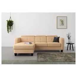 Sit & More Ecksofa SIT & MORE "Belluci L-Form", braun (macciato), B:247cm H:85cm T:170cm, Sofas, inklusive Federkern, wahlweise mit Bettfunktion und Bettkasten