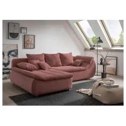 Ecksofa Inosign "Imola L-Form" Sofas Gr. B/H/T: 270cm x 90cm x 170cm, Cord, Recamiere links, ohne Bettfunktion, rot (koralle, rot) wahlweise mit Bettfunktion