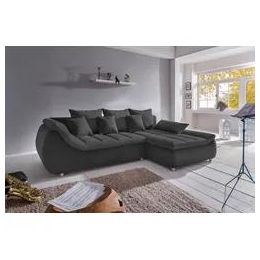 Ecksofa Inosign "Imola L-Form" Sofas Gr. B/H/T: 270cm x 90cm x 170cm, Struktur, Recamiere rechts, ohne Bettfunktion, schwarz wahlweise mit Bettfunktion