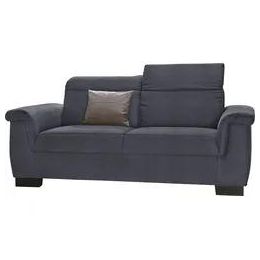 2-Sitzer DOMO collection "Sully" Sofas Gr. B/H/T: 193cm x 84cm x 102cm, Luxus-Microfaser, ohne Rückenverstellung, grau (dunkelgrau) wahlweise mit Rückenverstellung