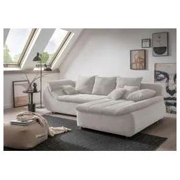 Ecksofa Inosign "Imola L-Form" Sofas Gr. B/H/T: 270cm x 90cm x 170cm, Cord, Recamiere rechts, mit Bettfunktion, silberfarben (silber) wahlweise mit Bettfunktion