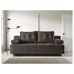 Schlafsofa WERK2 "Madrid" Sofas Gr. B/H/T: 200cm x 93cm x 93cm, Luxus-Microfaser weich, Schlafsofa mit Bettkasten, braun 2-Sitzer Sofa & Schlafcouch