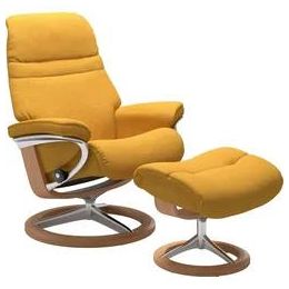 Relaxsessel stressless "Sunrise", gelb (gelb q2 faron), B:83cm H:105cm T:74cm, Leder BATICK: BATICK ist ein leicht korrigiertes, durchgefärbtes und genarbtes Möbelleder, bei dem die meisten Unebenheiten und Spuren in der Regel entfernt wurden., Leder PALOMA: PALOMA ist ein durchgefärbtes Semianilin-Möbelleder mit natürlicher Narbung., ROHLEDER Stoff Q2 FARON: Ein fester zuverlässiger Bouclu00e9 mi