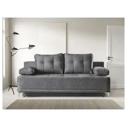 Schlafsofa WERK2 "Madrid" Sofas Gr. B/H/T: 200cm x 93cm x 93cm, Luxus-Microfaser weich, Schlafsofa mit Bettkasten, grau 2-Sitzer Sofa & Schlafcouch