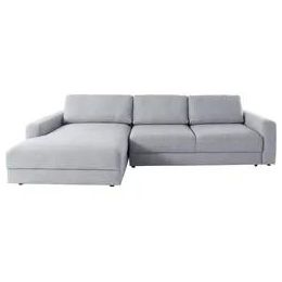 Ecksofa Places of Style "Bloomfield, L-Form" Sofas Gr. B/H/T: 303cm x 84cm x 176cm, Struktur grob, mega-Recamiere links, XL mit Bettfunktion und Bettkasten, grau (antarctica) wahlweise mit Bettfunktion und Bettkasten