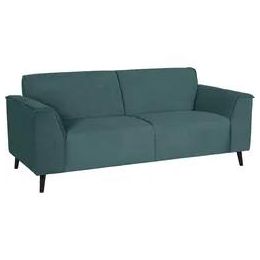 2,5-Sitzer DOMO collection "Amora" Sofas Gr. B/H/T: 193cm x 81cm x 90cm, Chenille-Optik, Mit Federkern, blau (petrol) mit Federkern