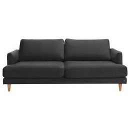 3,5-Sitzer Tom Tailor HOME Sofas Gr. B/H/T: 200cm x 83cm x 98cm, Struktur fein TBO, grau (anthracite tbo 9) Füße Eiche natur, Breite 200 cm