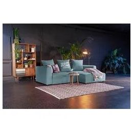 Ecksofa Tom Tailor HOME "HEAVEN CASUAL S" Sofas Gr. B/H/T: 242cm x 85cm x 162cm, Struktur grob TCU, Recamiere rechts, mit Bettfunktion-mit Bettkasten, blau (fresh blue tcu 6) aus der COLORS COLLECTION, wahlweise mit Bettfunktion & Bettkasten