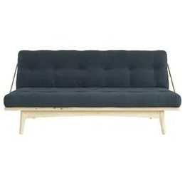 Schlafsofa KARUP DESIGN "Folk" Sofas Gr. B/H/T: 190cm x 90cm x 130cm, Gestell: Natur, blau (hellblau) aus massiven Kiefernholz, inkl. Futonmatratze