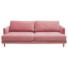 3,5-Sitzer Tom Tailor HOME Sofas Gr. B/H/T: 200cm x 83cm x 98cm, Samtstoff TSV, rosa (blossom tsv 37) Füße Eiche natur, Breite 200 cm