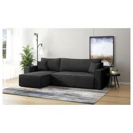 Ecksofa Inosign "Winton Cordsofa / Schlafsofa 253 cm" Sofas Gr. B/T: 253cm x 154cm, Cord, schwarz Cord, Recamiere wechselbar, Schlaffunktion ( 130208cm), Bettkasten