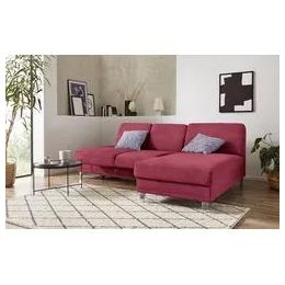 Sit & More Ecksofa SIT & MORE "Clio L-Form" Sofas Gr. B/H/T: 246cm x 89cm x 165cm, Luxus-Microfaser ALTARA NUBUCK, Recamiere rechts, mit manuellem Vorziehsitz-mit Bettkasten, rot (bordeaux) wahlweise mit Bettfunktion oder Vorziehsitz und Bettkasten, Federkern